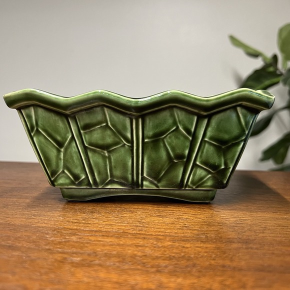 Mccoy | Accents | Mccoy Planter Scalloped Edge Rectangle Green 3x7 ...